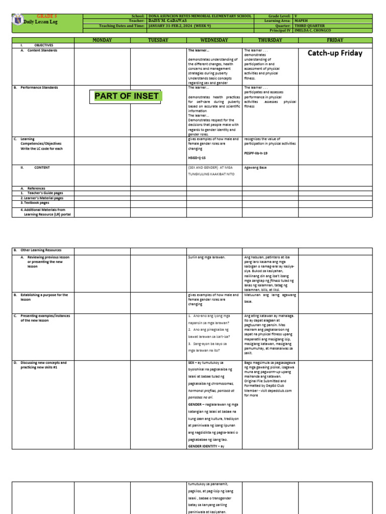 DLL Mapeh-5 Q2 W9 | PDF