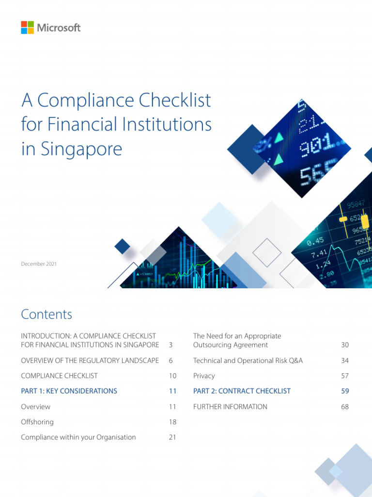 Microsoft Cloud - Checklist For Financial Institutions in Singapore PDF | PDF | Regulatory ...