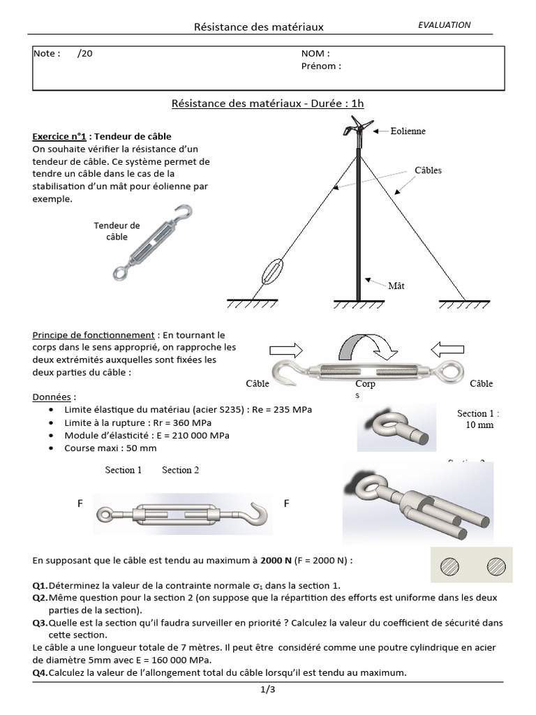 Exercices RDM | PDF | Résistance des matériaux | Élasticité (Physique)