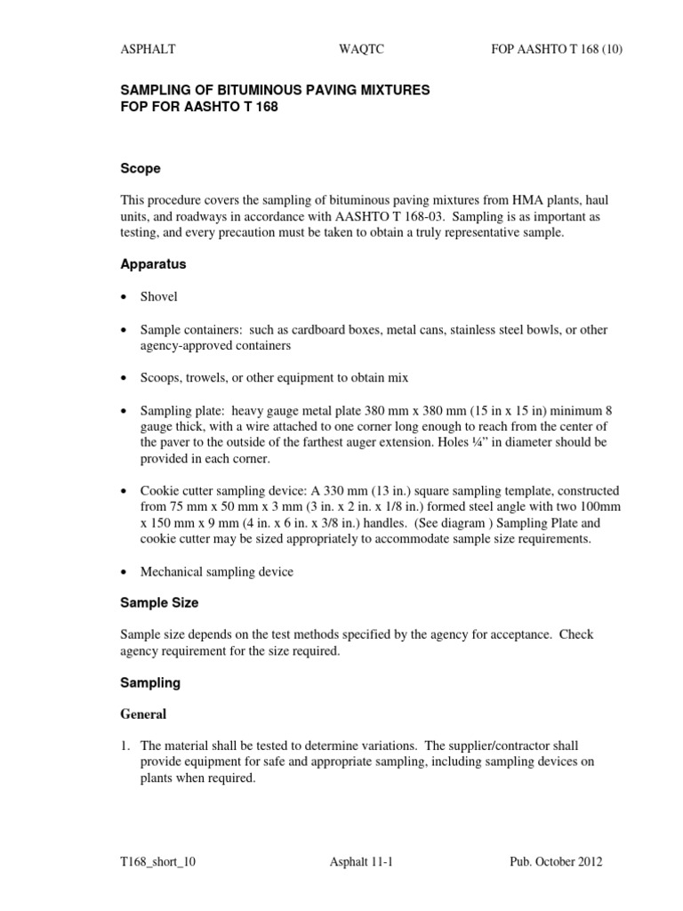 Aashto T 168 2010 | PDF | Building Engineering | Building Materials