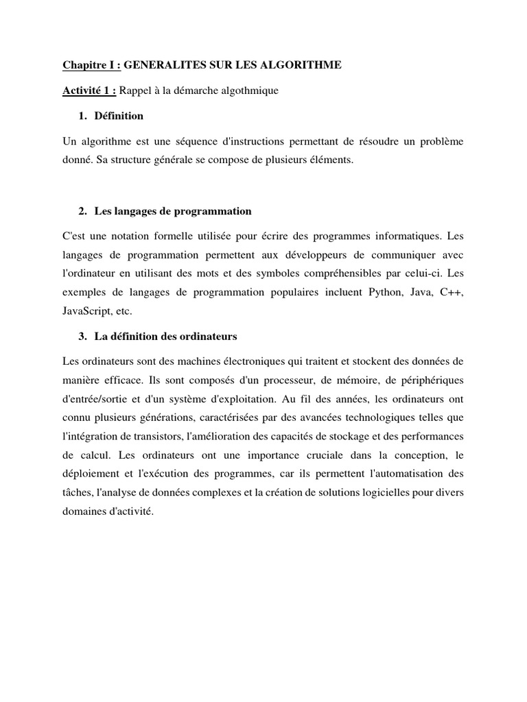 Cours D'algo | PDF