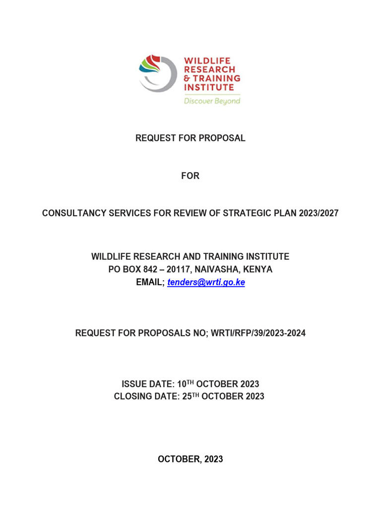 RFP Review of Strategic Plan WRTI | PDF | Request For Proposal | Prices