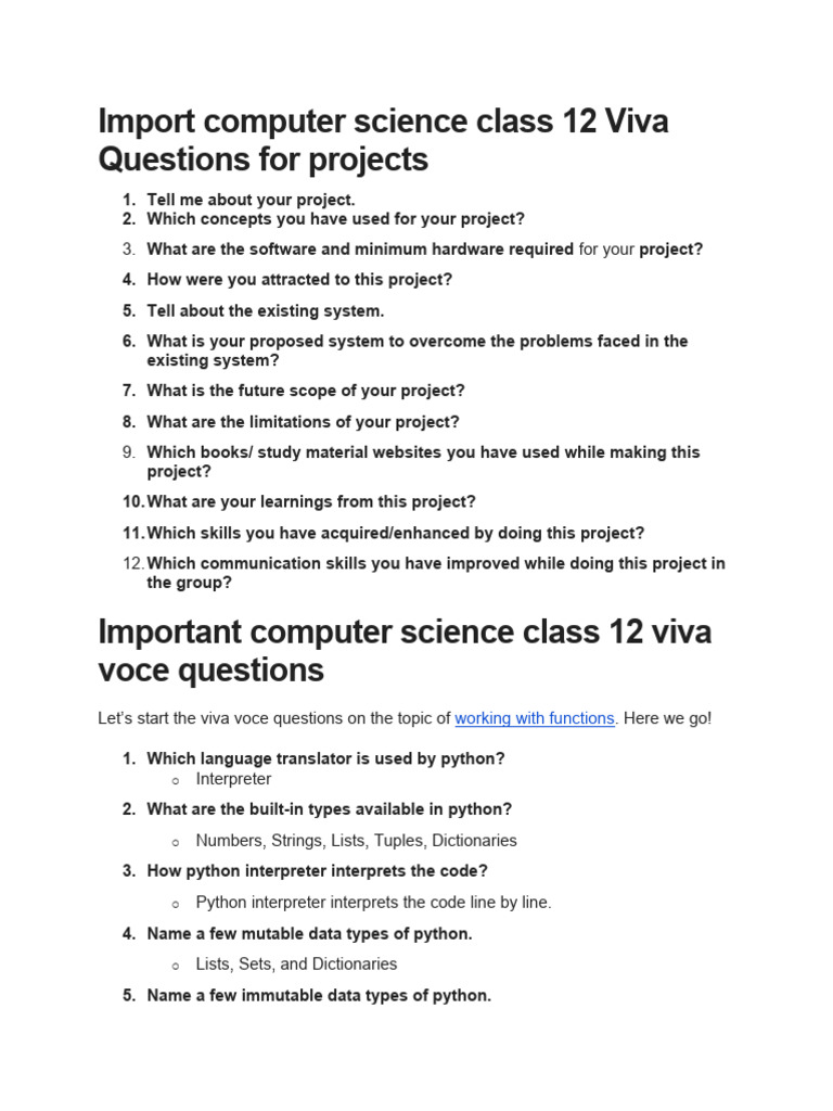 Imp Viva Questions Pdf
