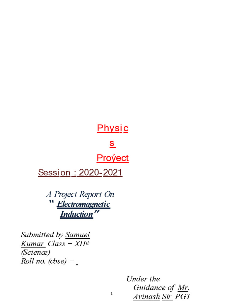 518901864 Physics Project Class XII 2021 22 Investigatory Project (1 ...