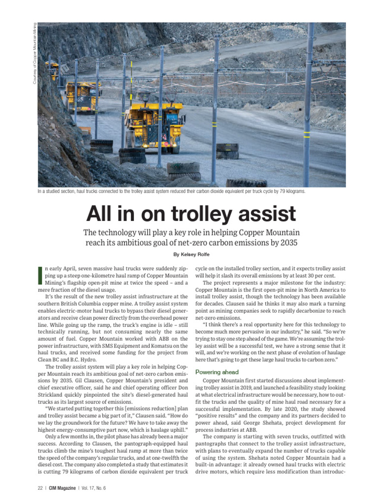 Copper Mountain Mine Trolley Assist System | PDF