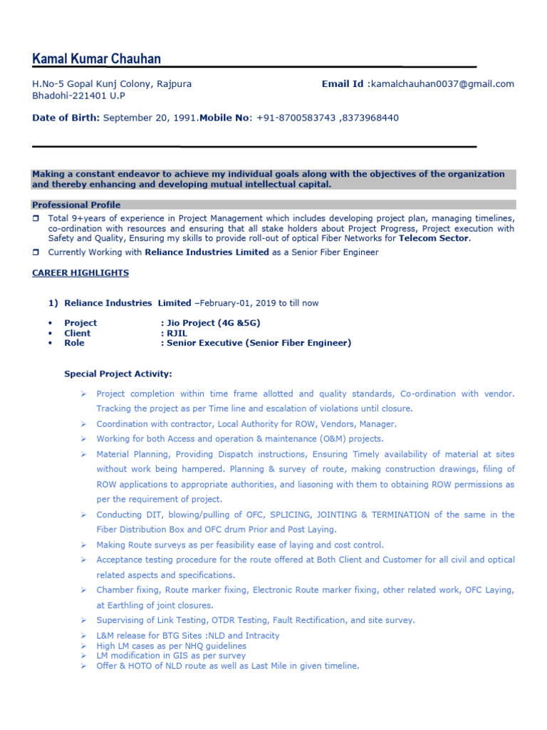 Kamal Kumar Resume-333 2 - 1703051397511 - Kamal Kumar Chauhan | PDF ...