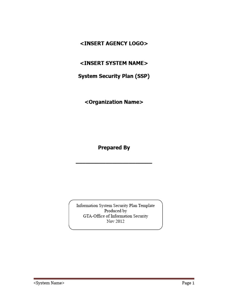 Information System Security Plan Pdf Information Security 1809