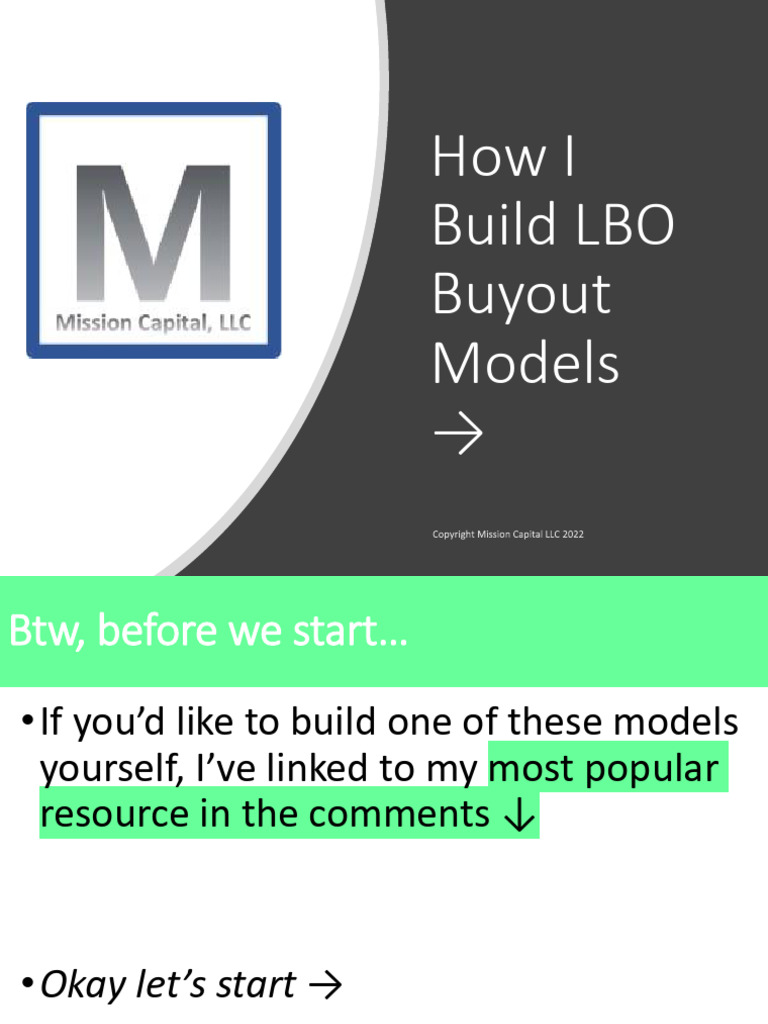 LBO Model Layout | Download Free PDF | Leveraged Buyout | Balance Sheet