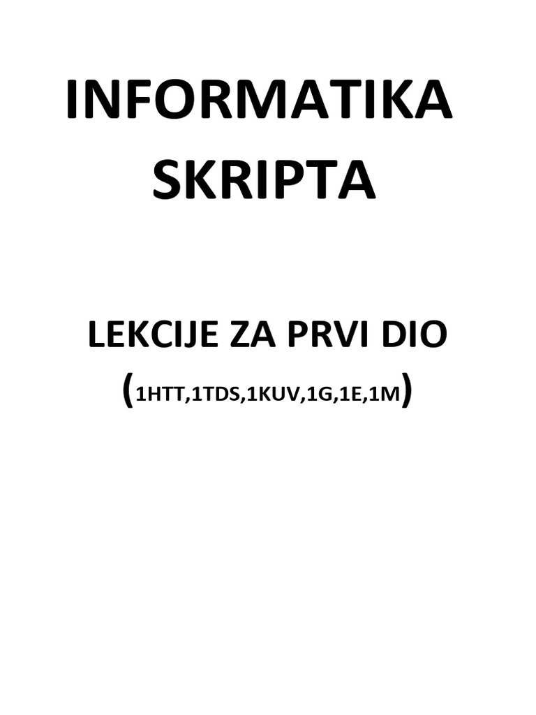 Skripta Za Prvi Dio | PDF