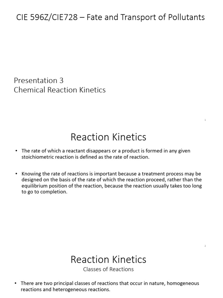 01-30-2024-CIE728 - Presentation 3 - Chemical Reaction Kinetics | PDF ...