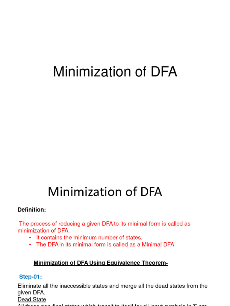 Minimization | PDF | Theoretical Computer Science | Mathematics Minimization | PDF | Theoretical Computer Science | Mathematics