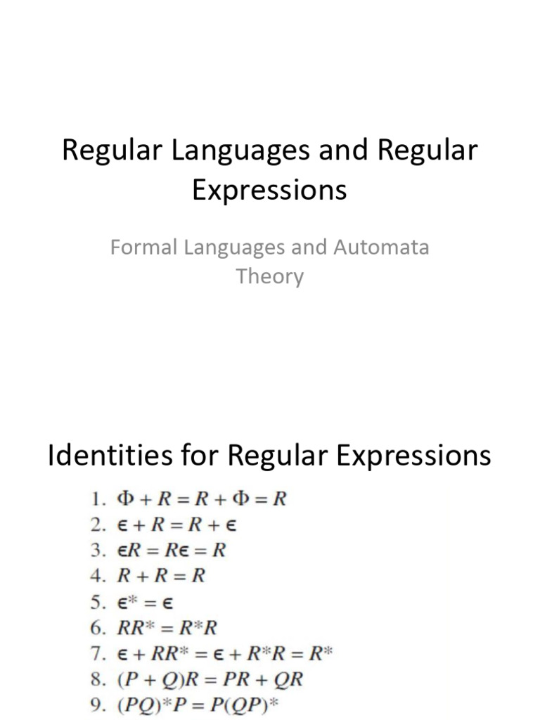 Regular Languages and Regular Expressions | PDF