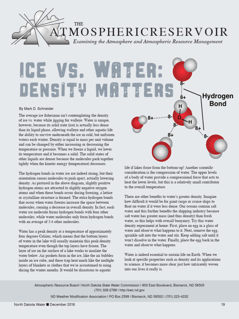 2016 - 12 - Ice Vs Water - Density Matters | PDF