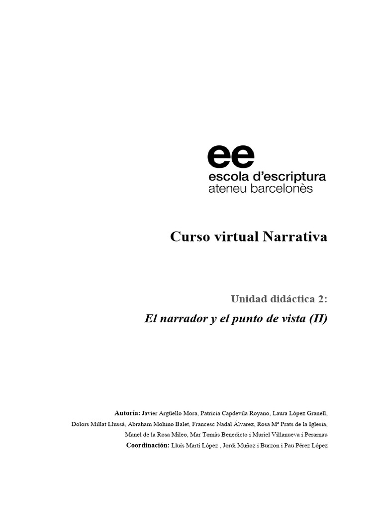 Ud 02 El Narrador y El Punto de Vista II | PDF