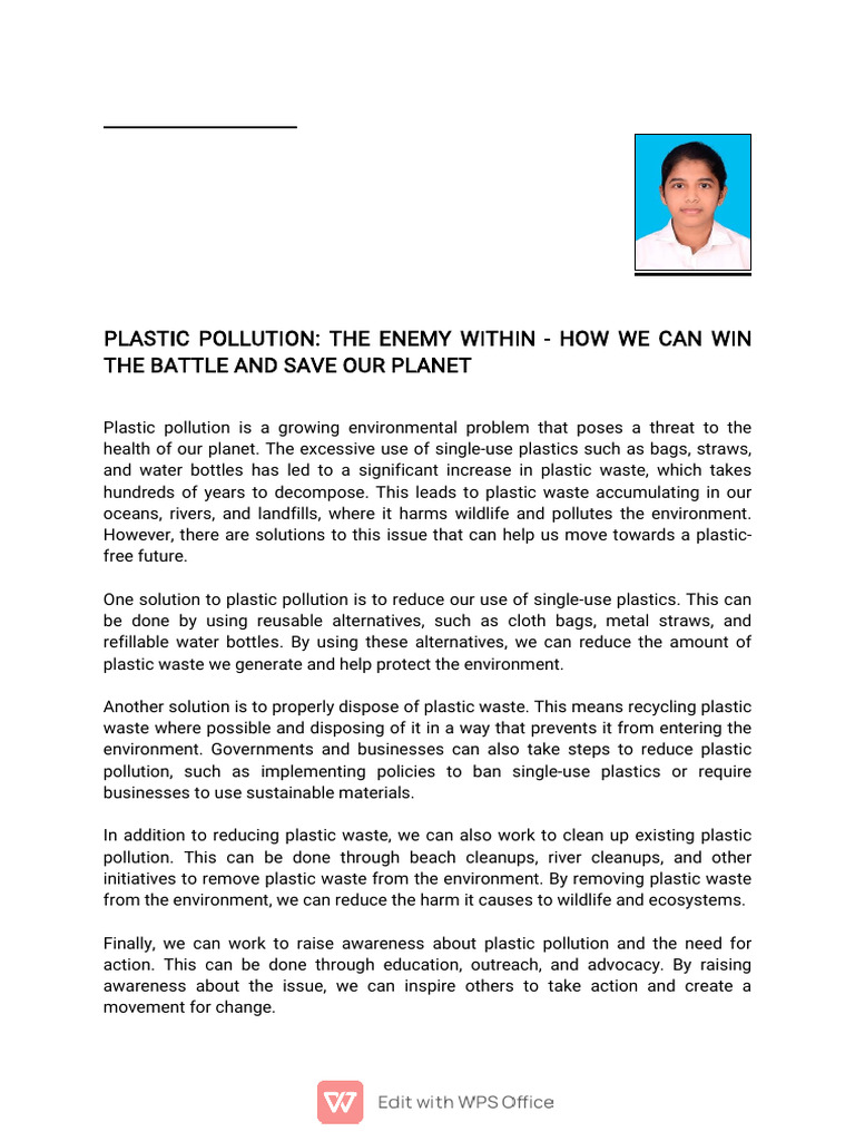 Beat Plastic Pollution | PDF