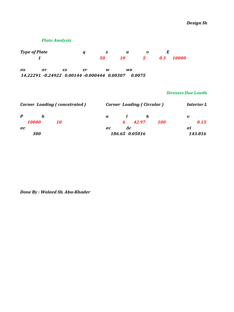 Pavement Excel Design Sheet | PDF