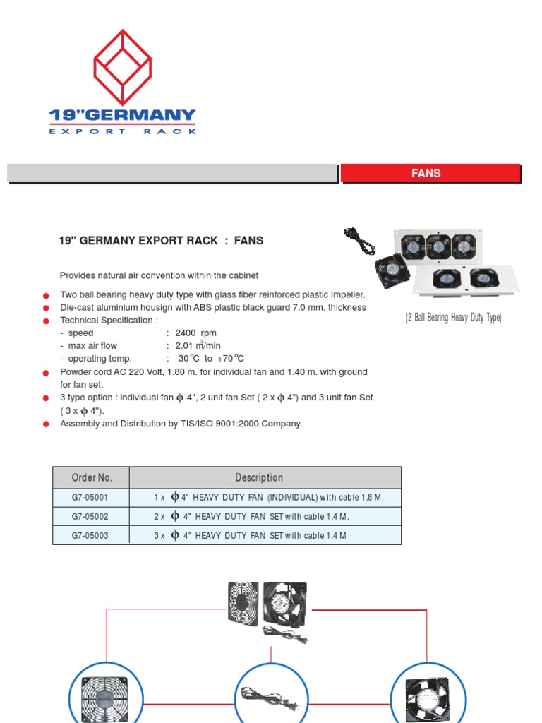 19" Germany Export Rack Fans | PDF | Computers