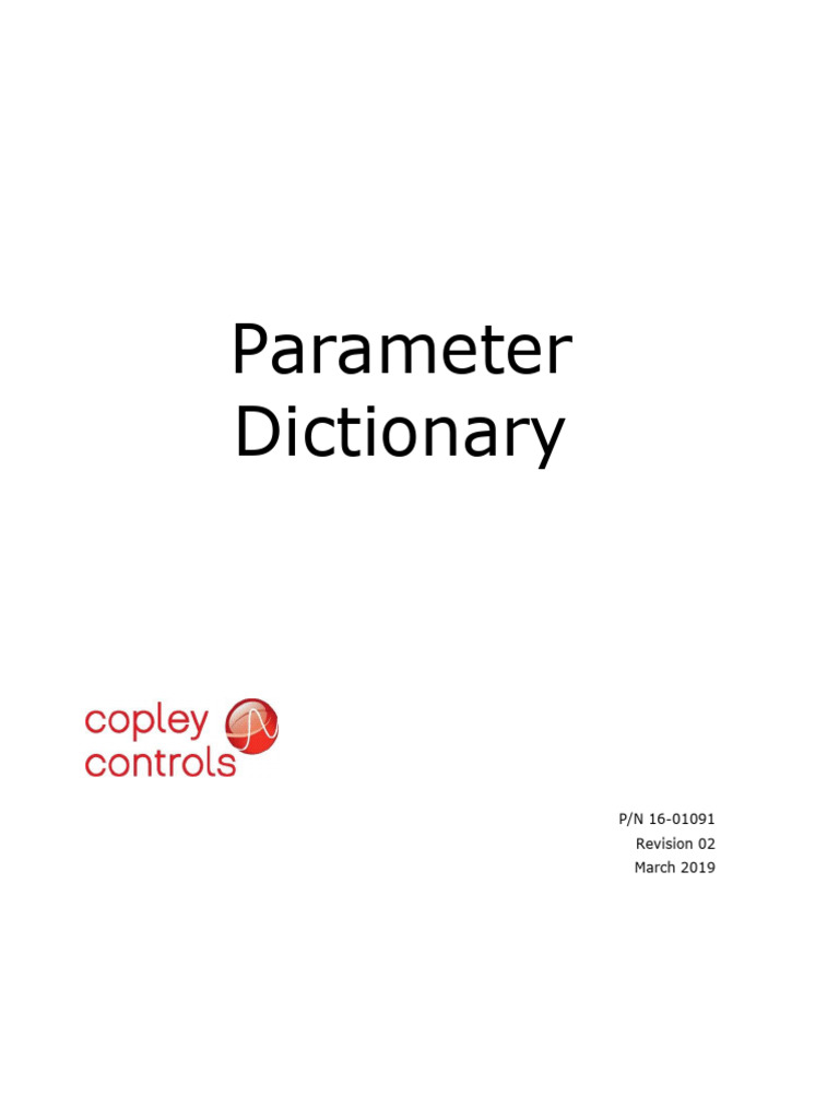 Parameter Dictionary Man | PDF