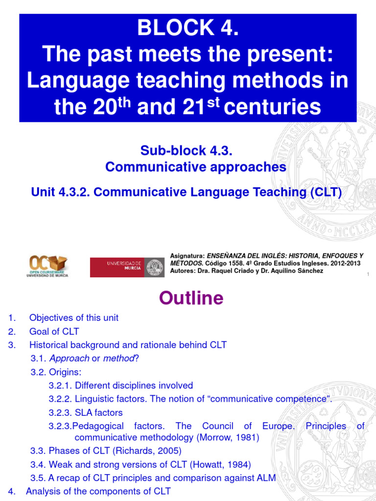 Communicative Language Teaching | PDF | Second Language Acquisition | Learning