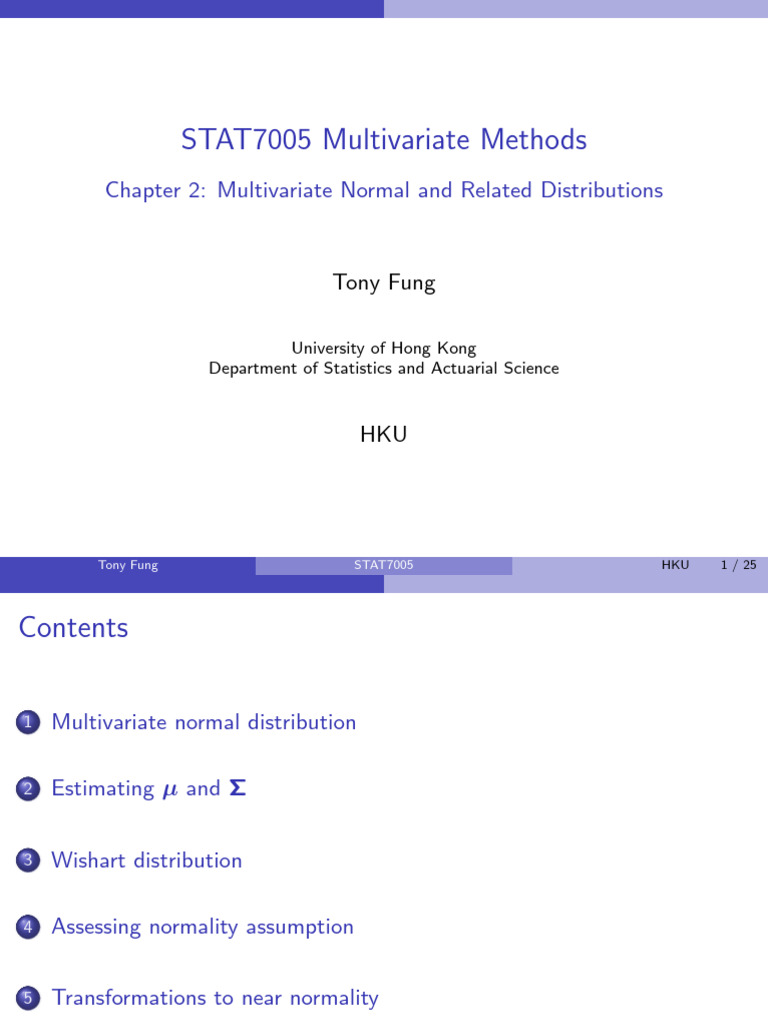 Multivariate Analysis Pdf Normal Distribution Bias Of An Estimator