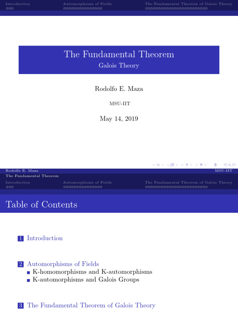 The Fundamental Theorem | PDF