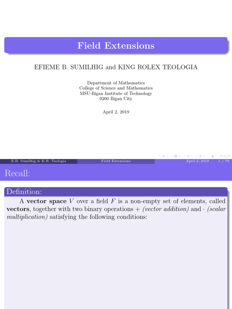 Field Extension | PDF