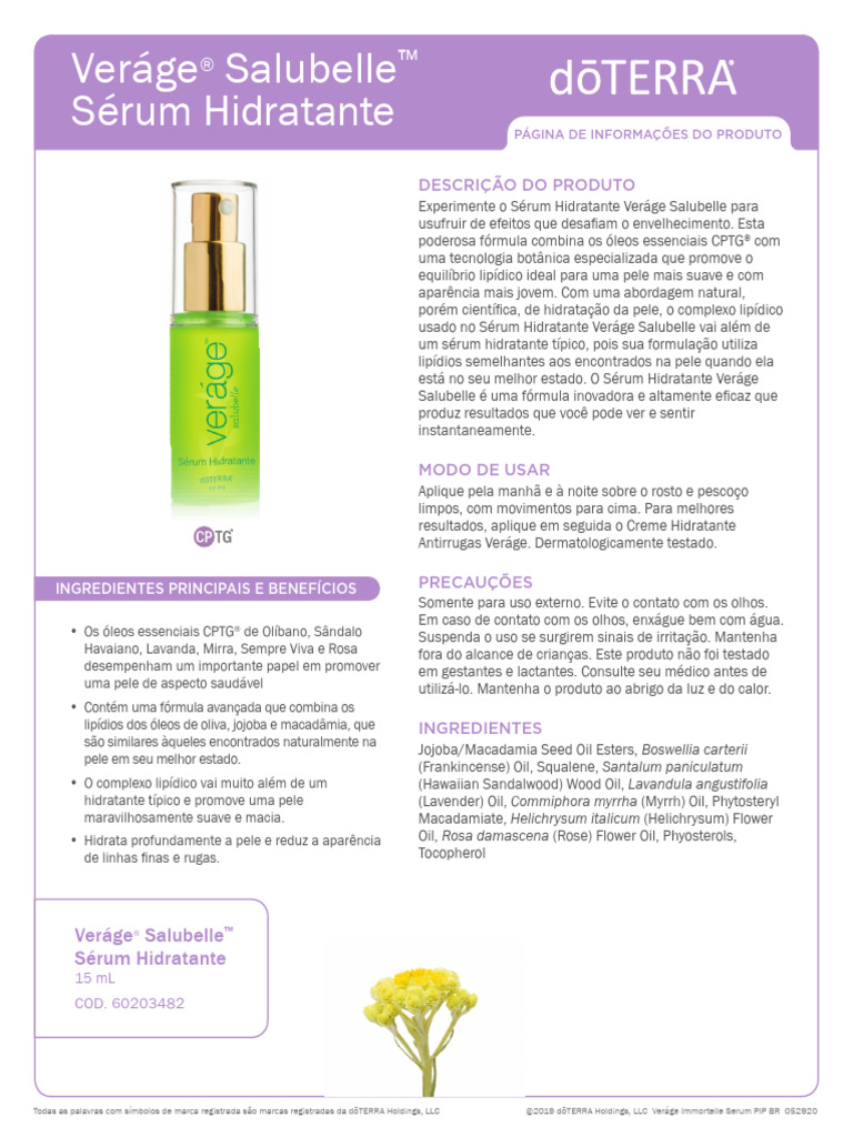 Sérum Hidratante Veráge® Salubelle™ | PDF