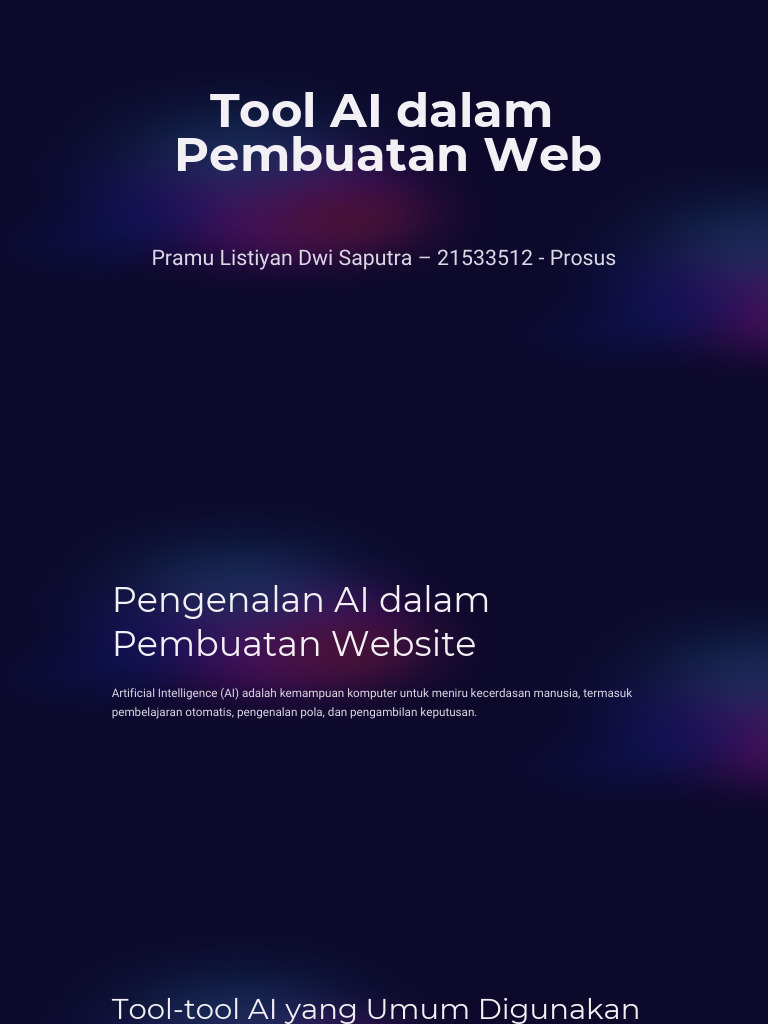 Pengenalan AI Dalam Pembuatan Website | PDF | Seni | Komputer