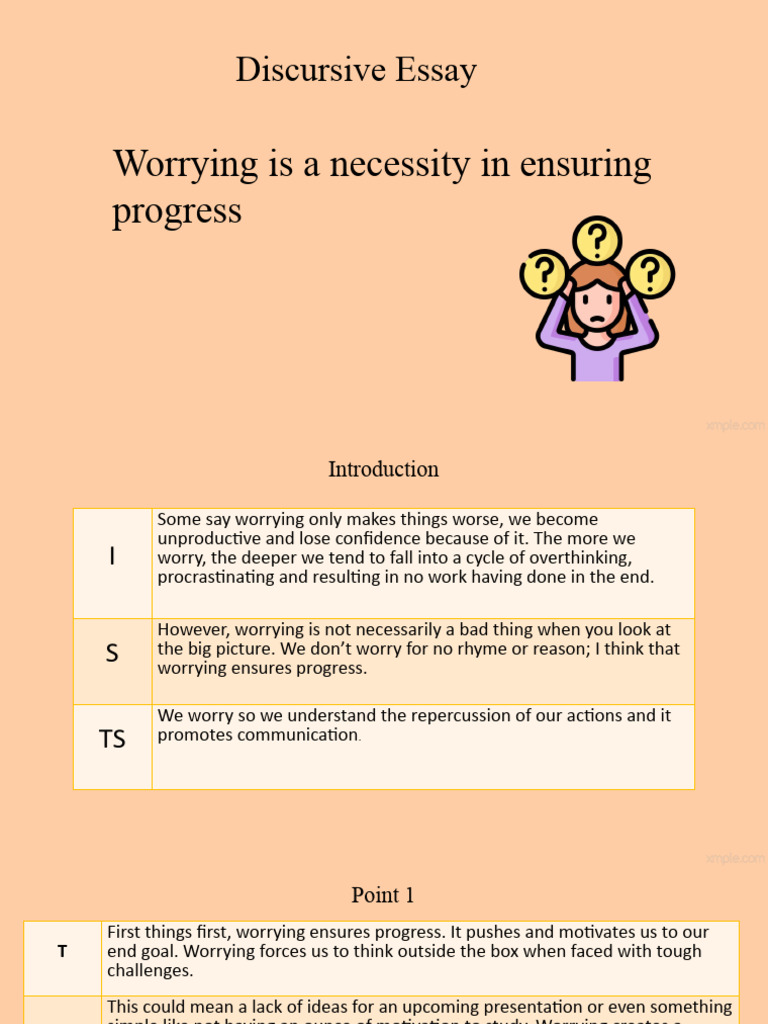 Discursive Essay (Worrying) | Download Free PDF | Behavioural Sciences | Psychological Concepts
