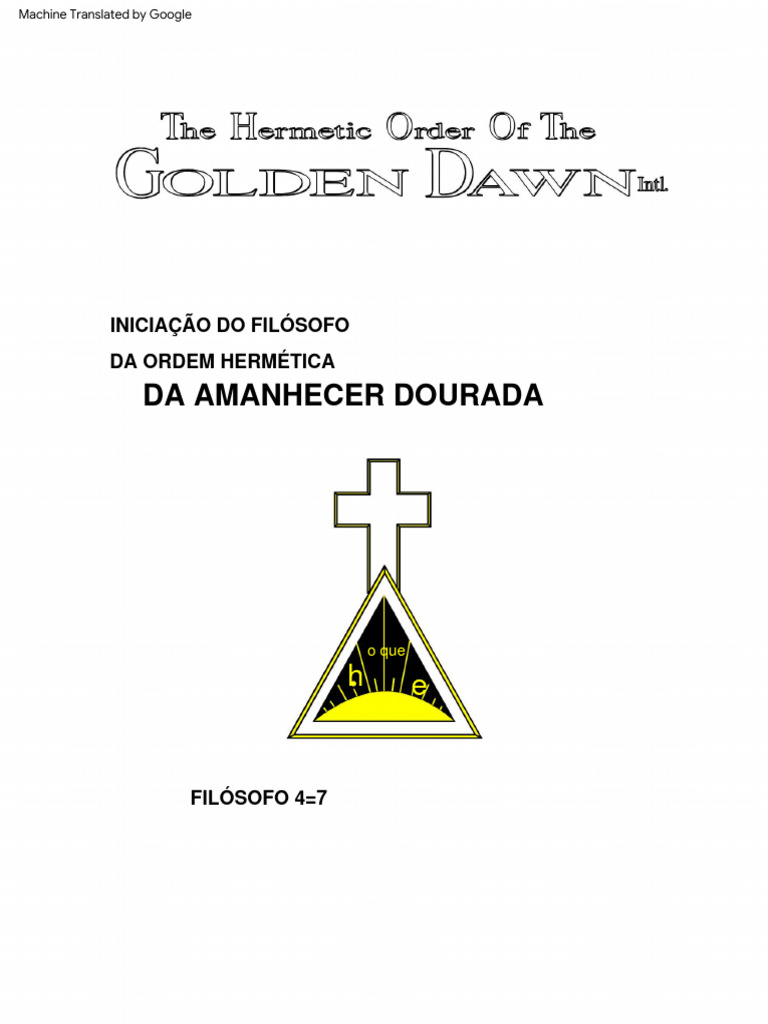 Iniciação do Filósofo na Golden Dawn | PDF