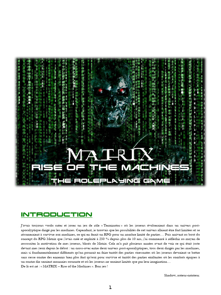 Matrix Rise of The Machines 20131 | PDF