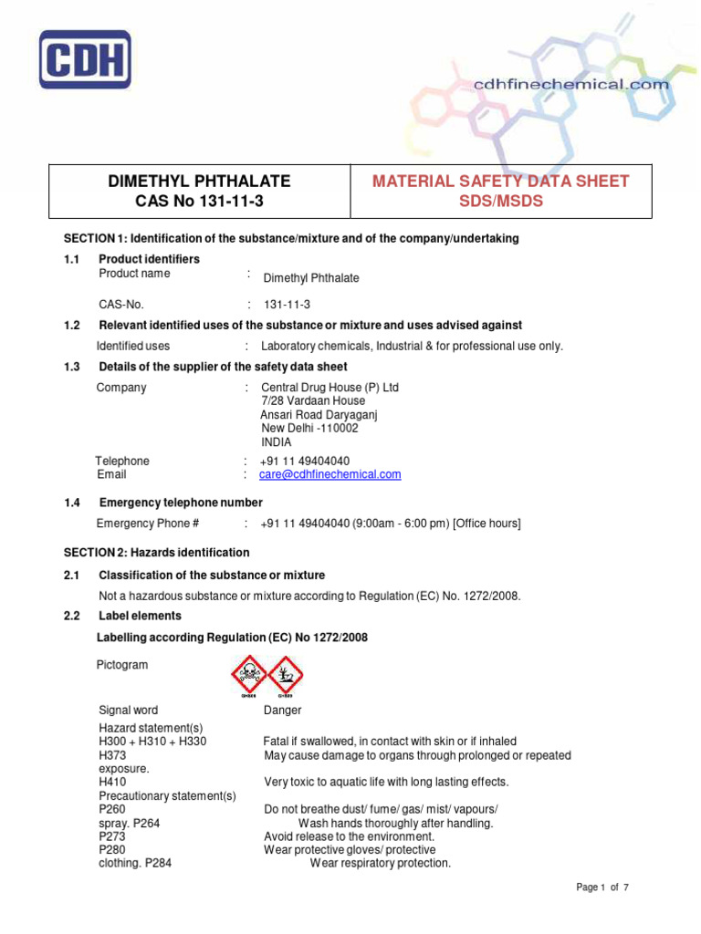 Dimethyl Phthalate | PDF