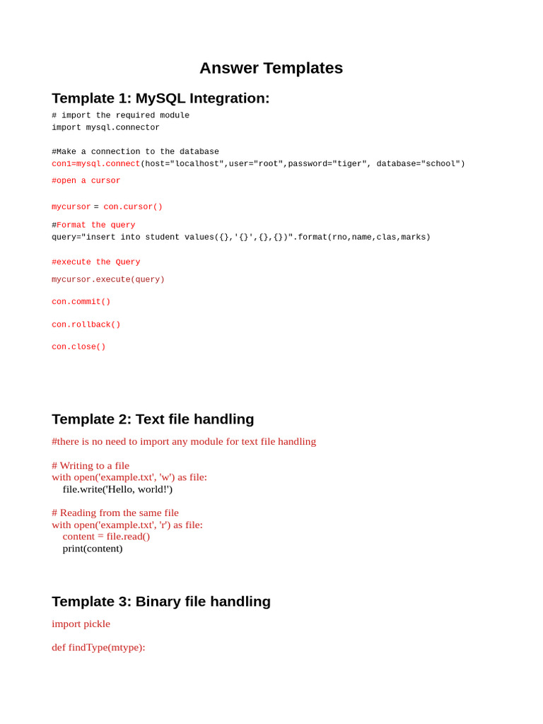 Answer Templates - XII - CS | PDF | Computer Network | File Transfer ...