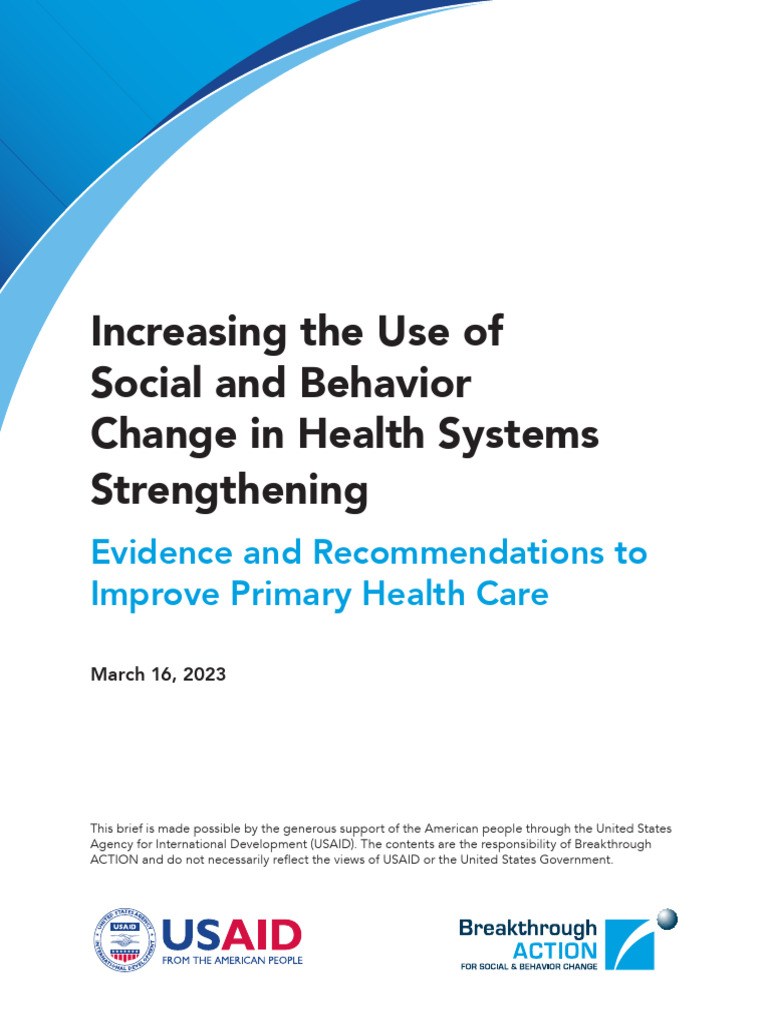 Increasing The Use of SBC in Health Systems Strengthening | PDF