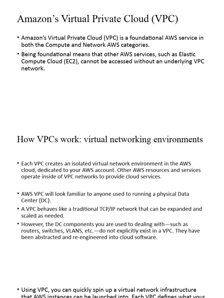 Amazon's Virtual Private Cloud (VPC) | PDF