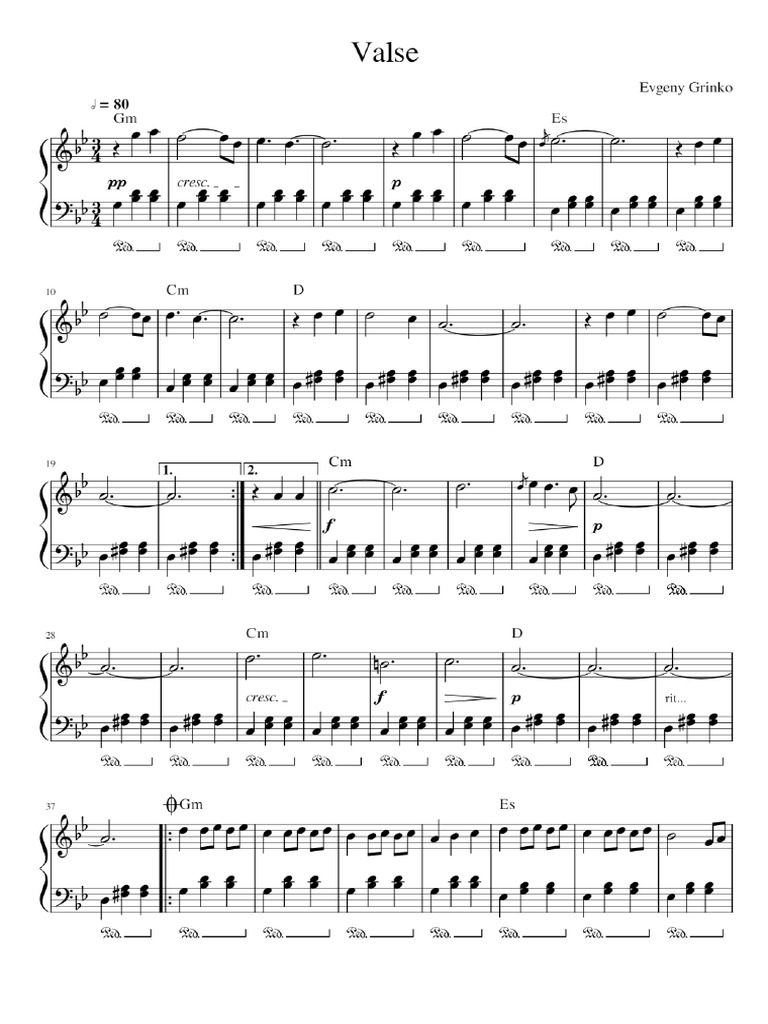 Evgeny Grinko Valse Piano | PDF