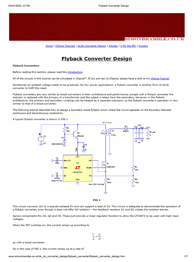 Flyback Converter Design | PDF | Mosfet | Field Effect Transistor