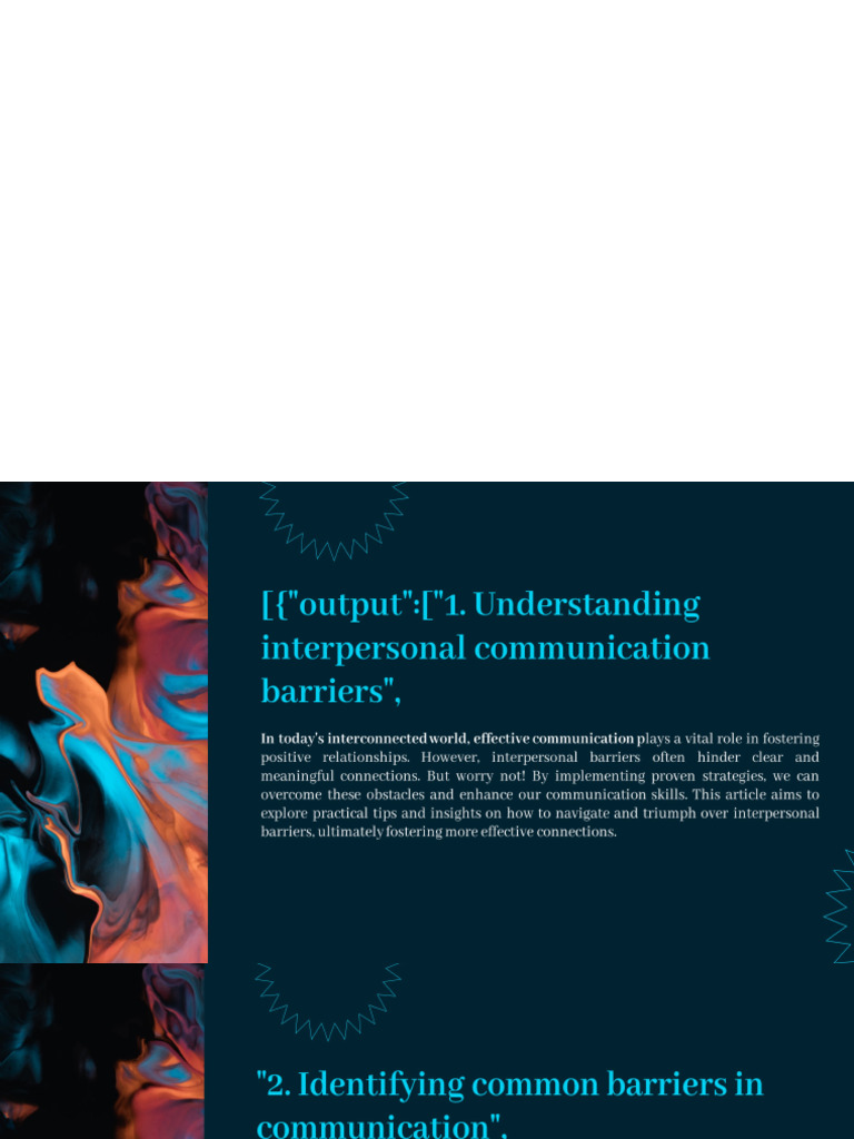 Interpersonal Barriers | PDF