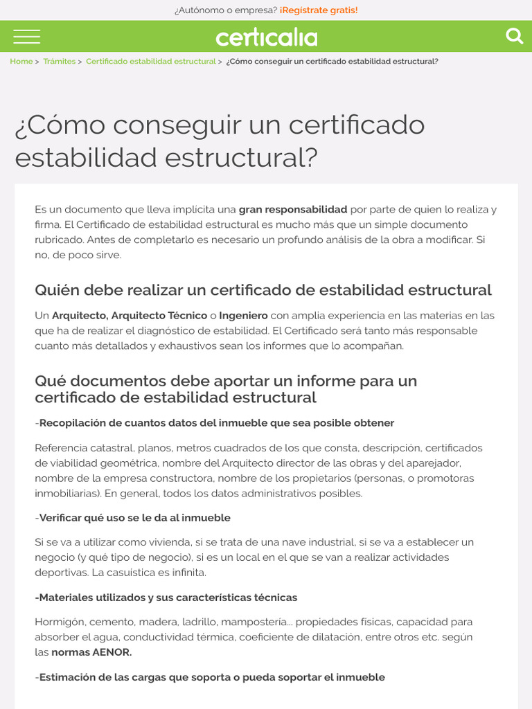 ¿Cómo Conseguir Un Certificado Estabilidad Estructural | PDF | Fundación (Ingeniería) | Hormigón