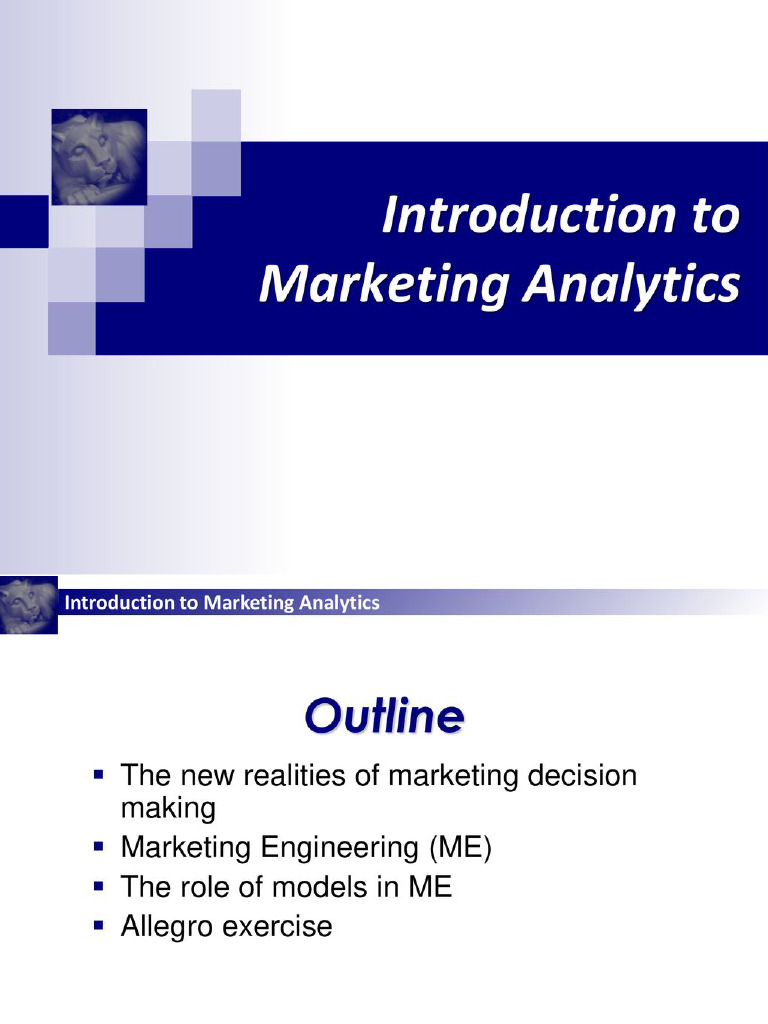 Introduction To Marketing Analytics PPT Download | PDF