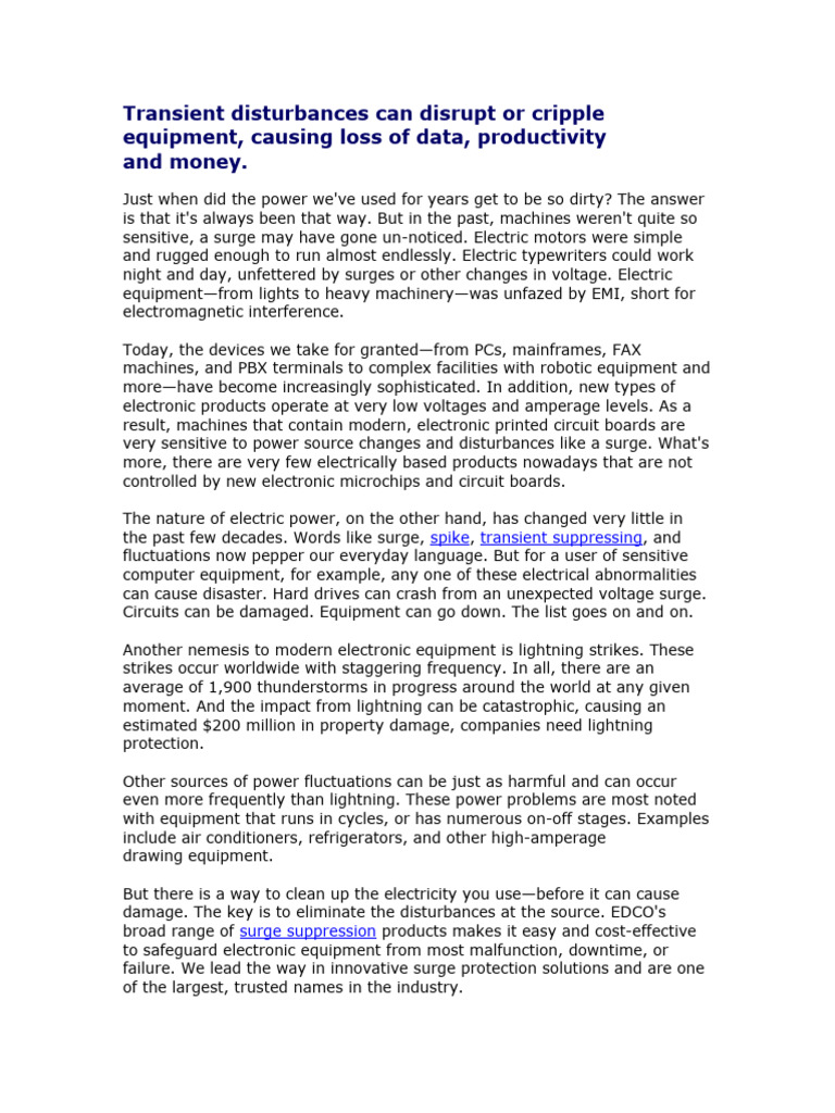 9 Transient Disturbances | PDF | Electricity | Electromagnetic Interference