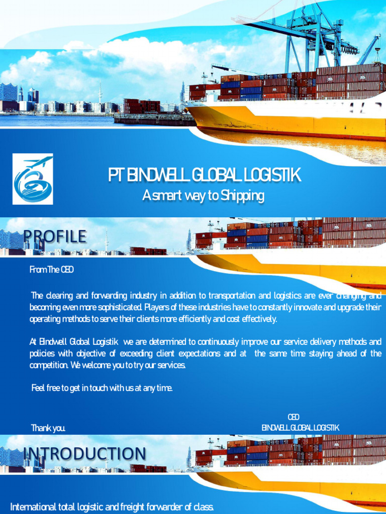 BINDWELL'S COMPANY PROFILE - EWid | PDF | Logistics | Cargo
