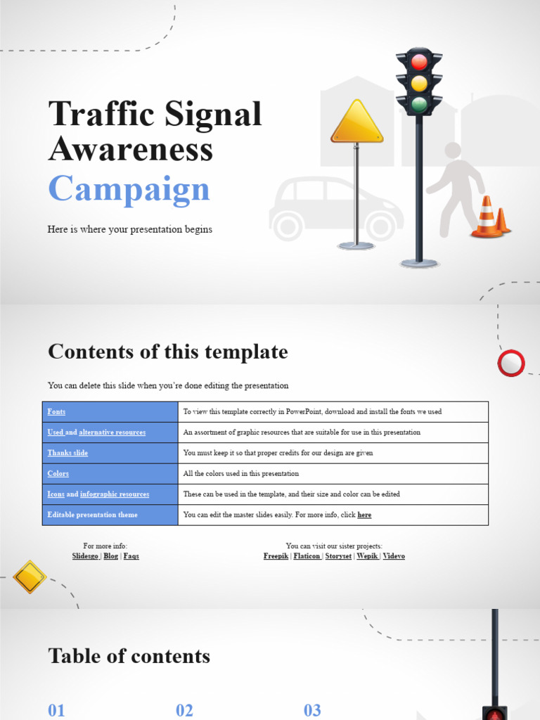 Traffic Signal Awareness Campaign by Slidesgo | PDF