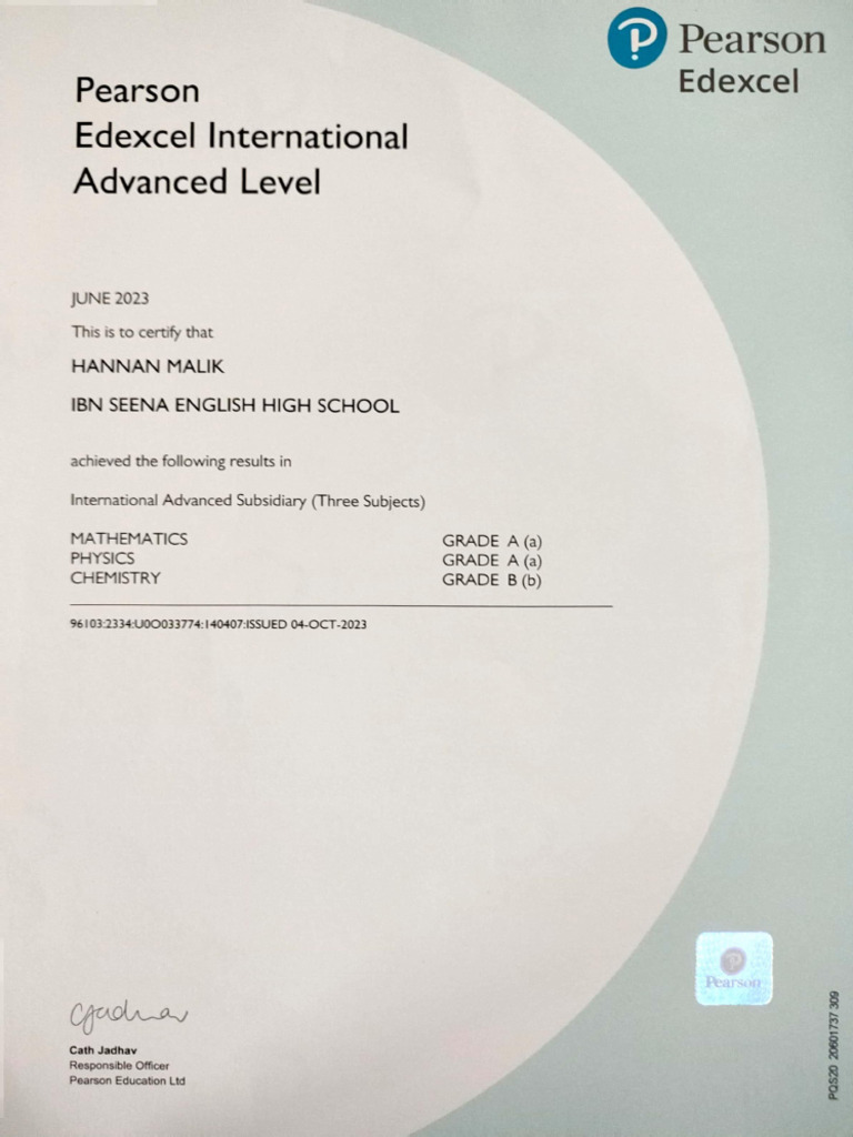 AS Level Marksheet | PDF
