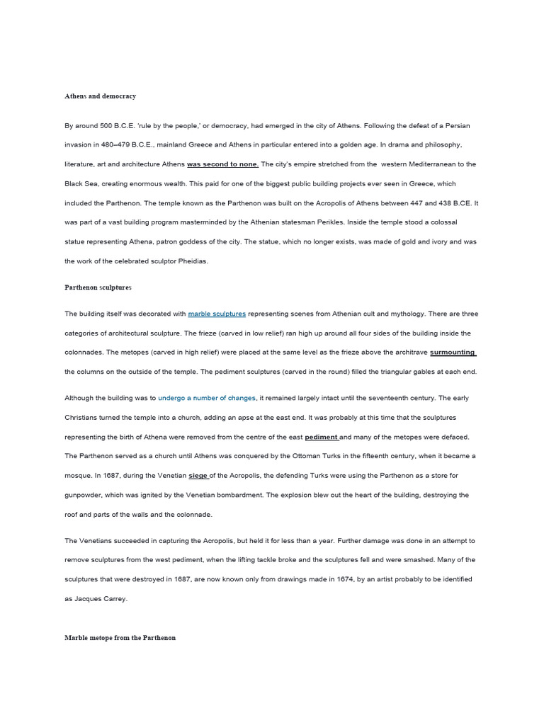 The Parthenon Text | PDF