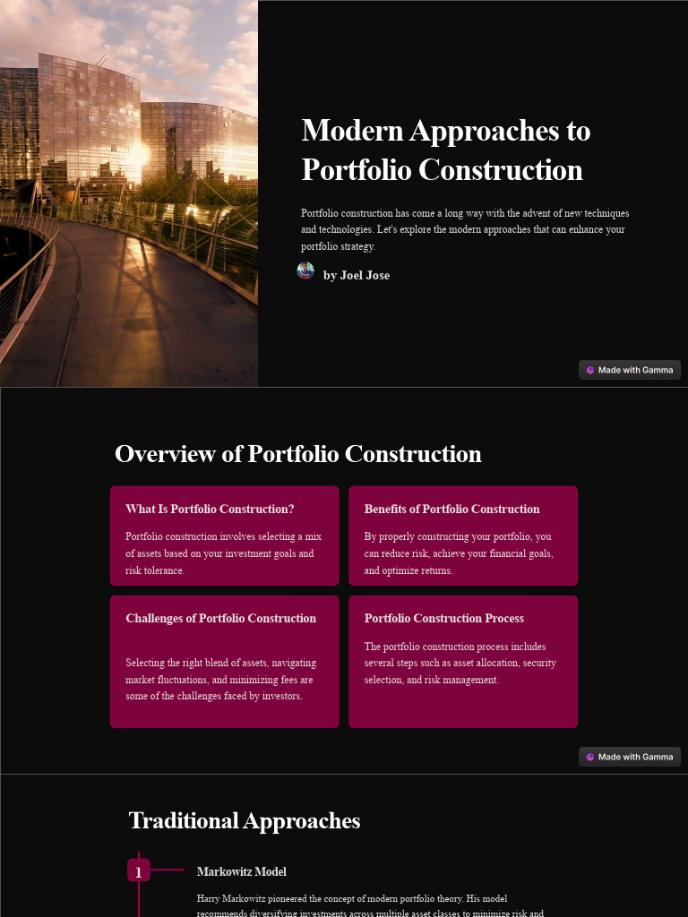 Modern Approaches To Portfolio Construction | PDF | Modern Portfolio ...
