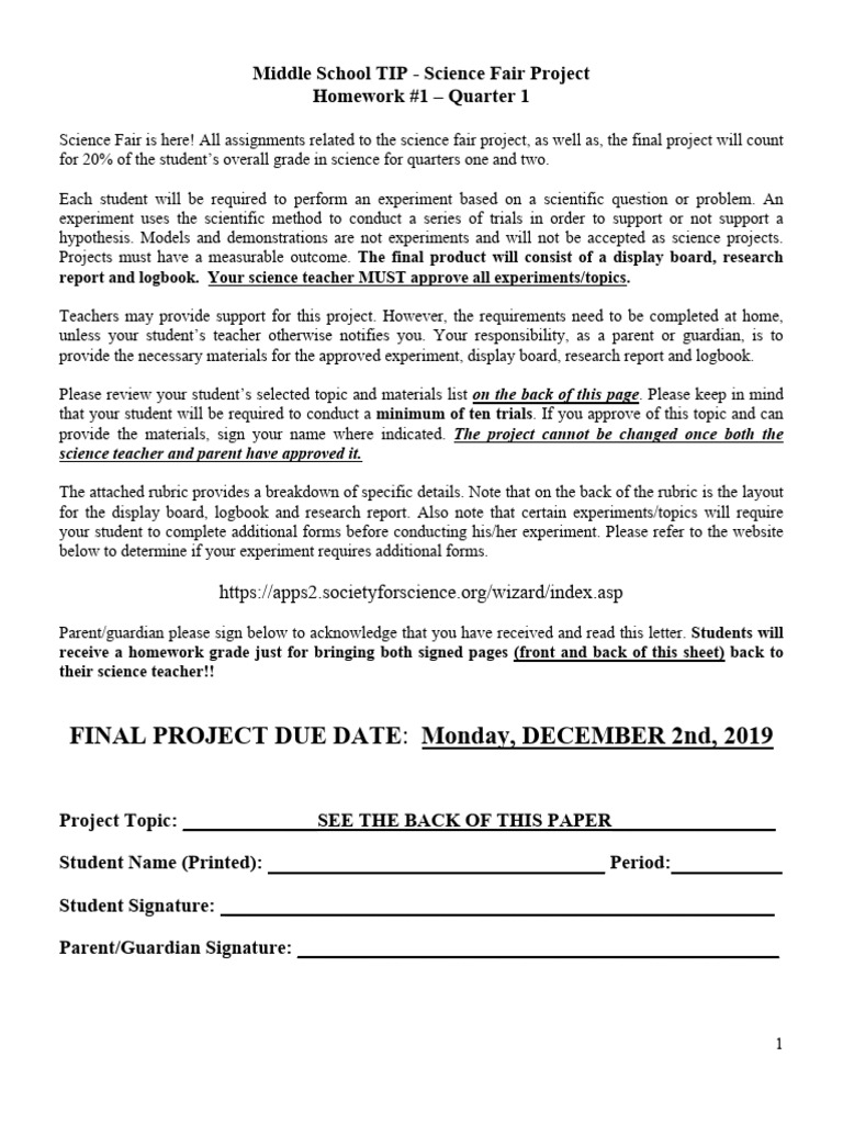 Science Fair Project Guidelines | PDF | Experiment | Data Analysis