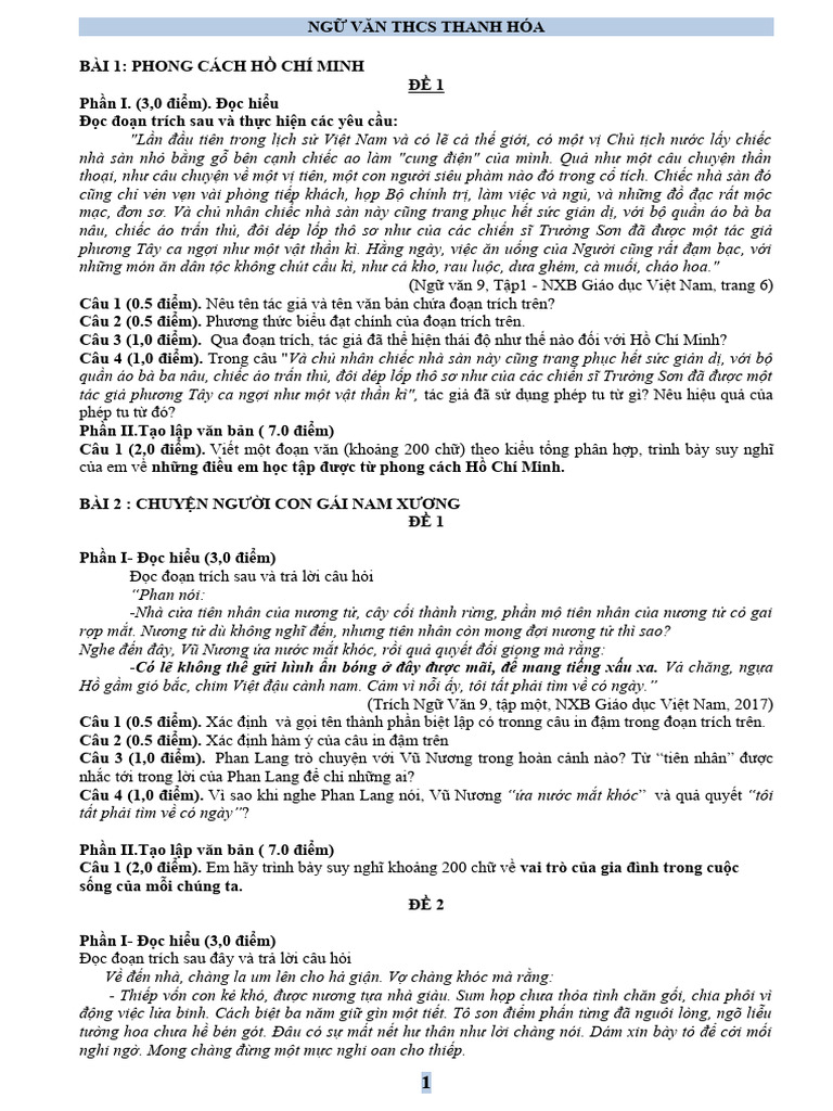 Tong Hop de Doc Hieu Ngu Van 9 | PDF