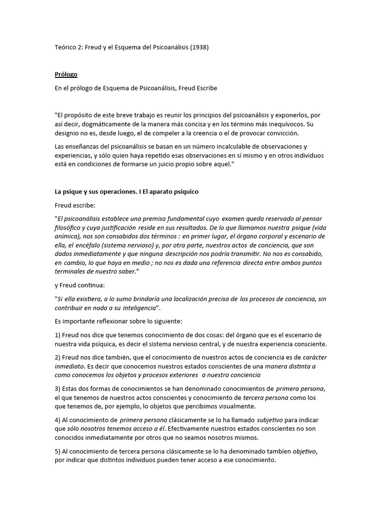 Freud y el Esquema del Psicoanálisis | PDF | Carné de identidad | Mente ...