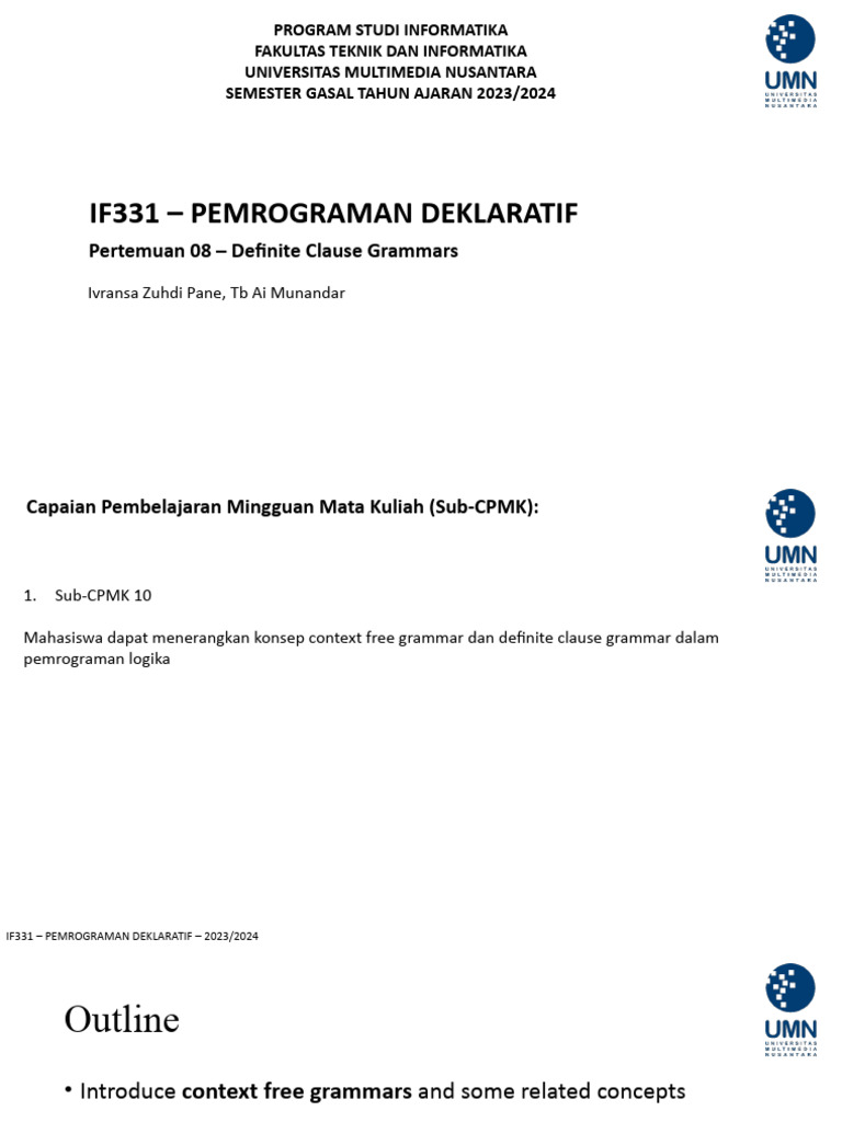 Materi-IF331-M08-Pemrograman Deklaratif | PDF | Language Arts & Discipline